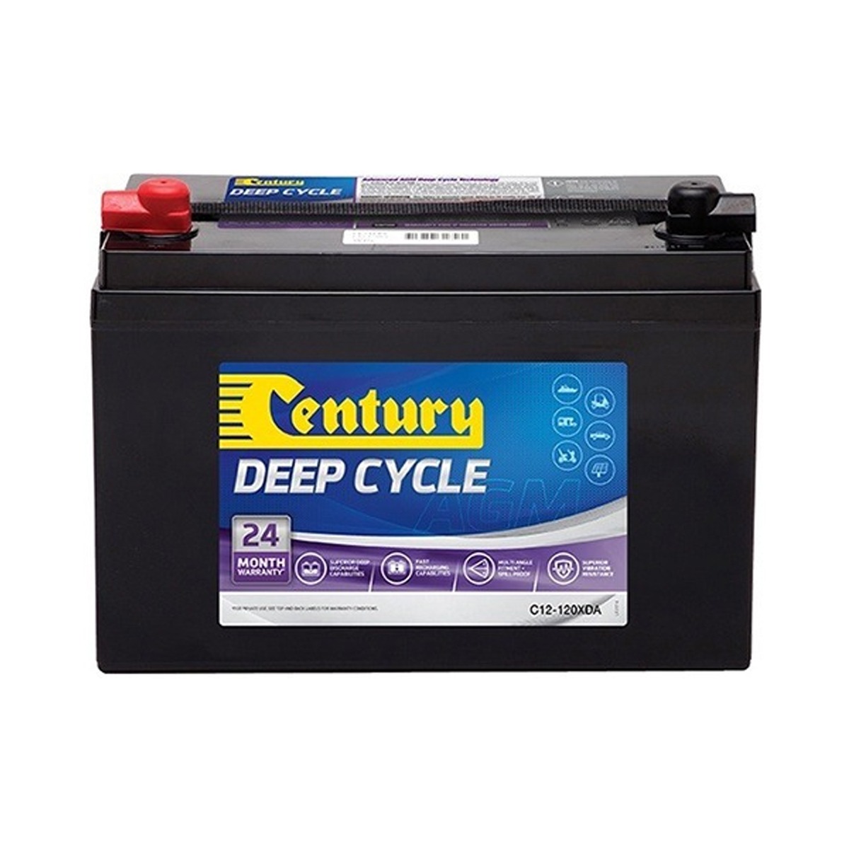 Century Deep Cycle AGM Battery C12-75XDA - Battery Central Brisbane