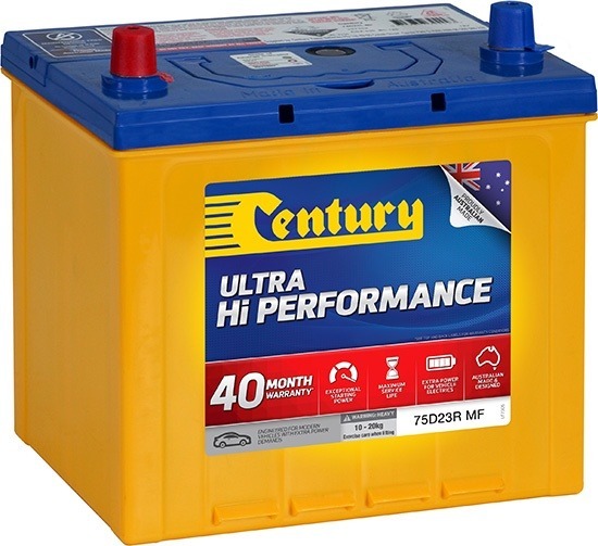 Century Ultra Hi Performance Battery 75D23R MF - Battery Central Brisbane