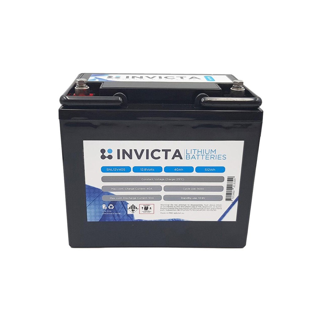 Invicta Lithium Deep Cycle Battery 12V 40Ah SNL12V40BT - Battery ...