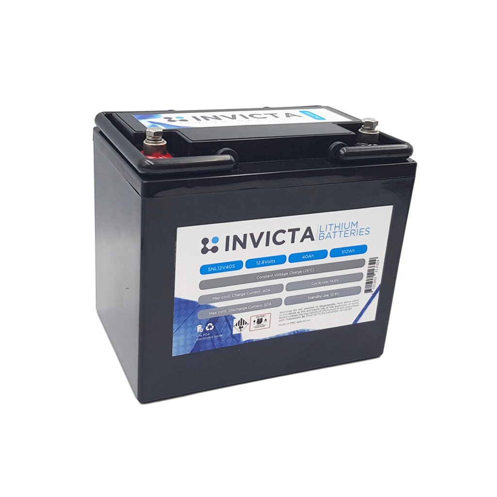 Invicta Lithium Deep Cycle Battery 12V 40Ah SNL12V40BT - Battery ...
