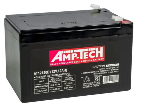 AMP-TECH AT12120D Deep Cycle AGM Battery 12V 12Ah - Battery Central ...